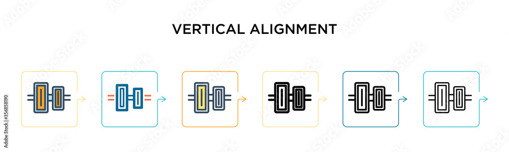 Vecteur Stock Vertical alignment vector icon in 6 different modern ...
