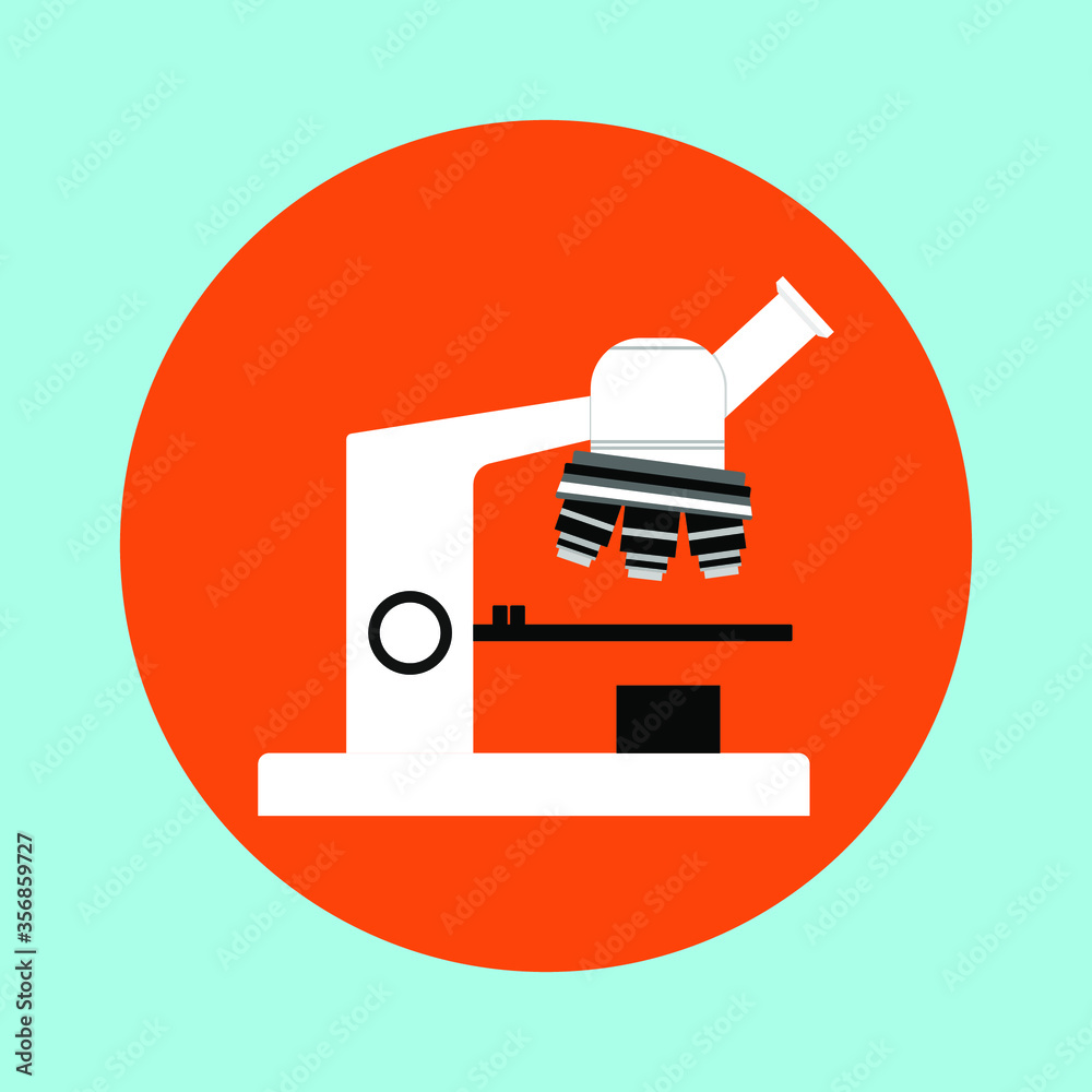 Simple microscope vector illustration in flat style, Vector design ...