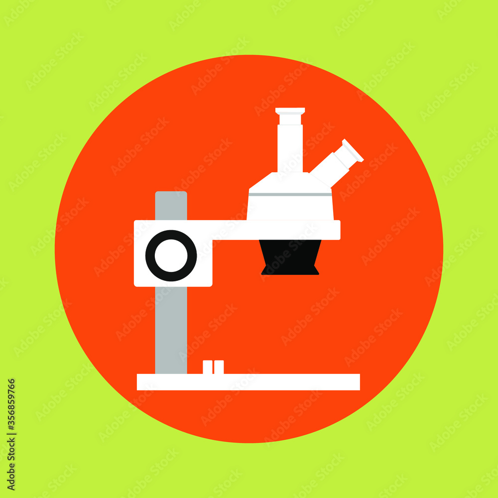 Simple microscope vector illustration in flat style, Vector design ...