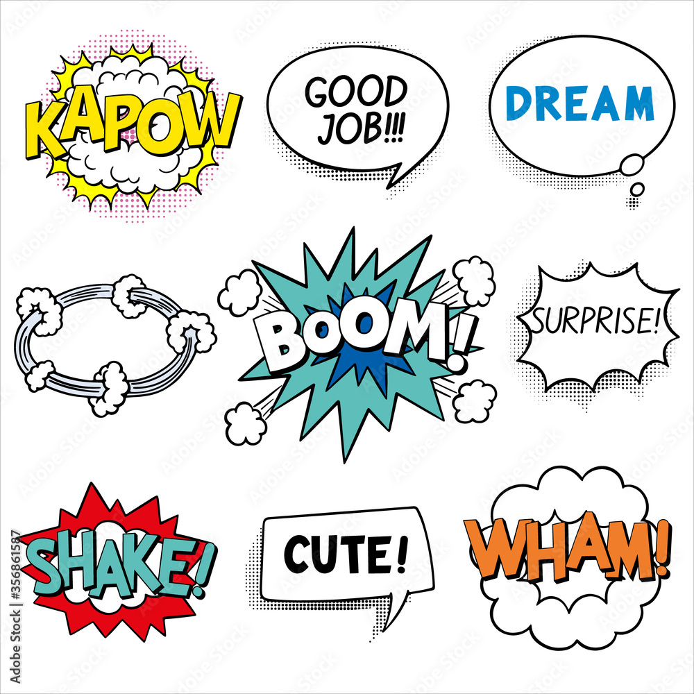 Cartoon comic book text Stock Illustration | Adobe Stock