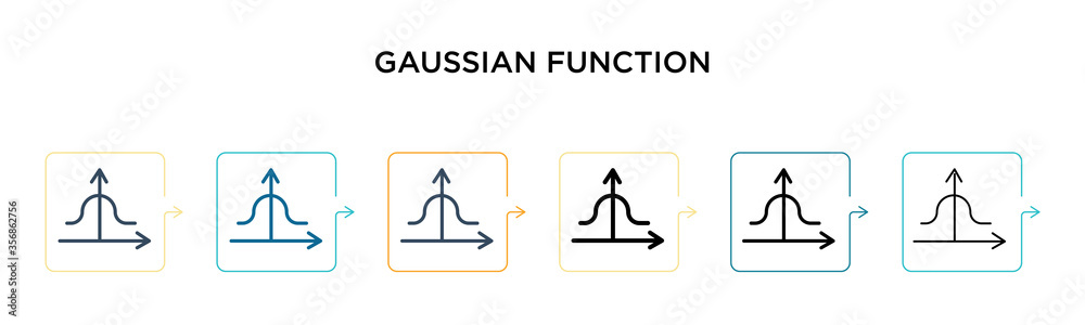 Vetor de Gaussian function vector icon in 6 different modern styles ...