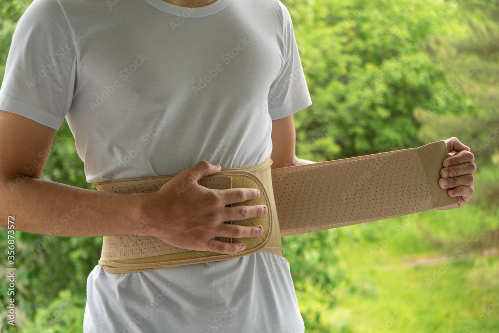 Orthopedic corset on the human body, Back support for muscle back ...