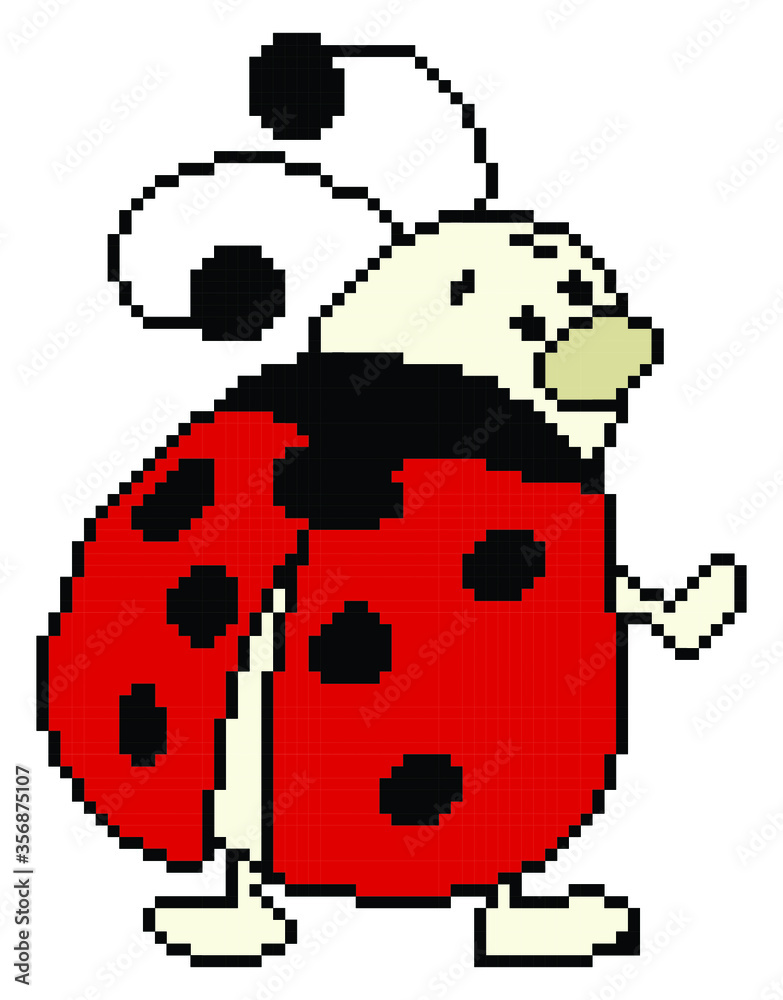 ladybug pixel art on white background. Stock Vector | Adobe Stock