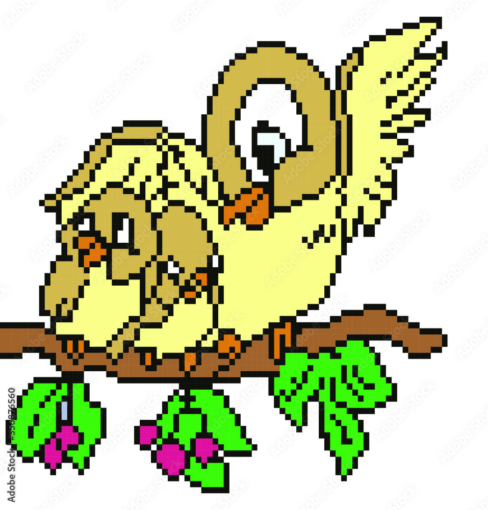 bird pixel art on white background. Stock Vector | Adobe Stock