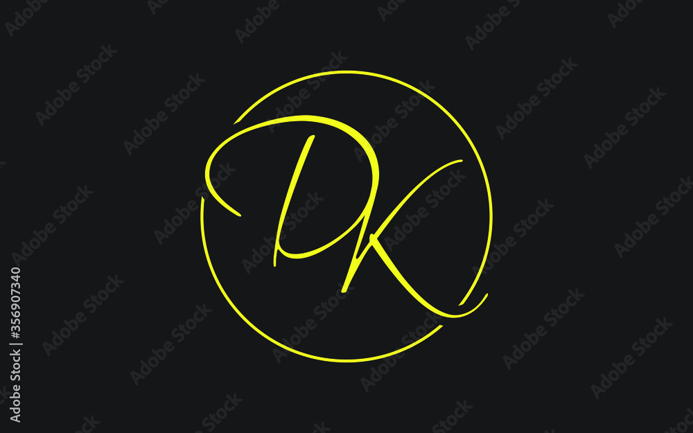DK or KD Cursive Letter Initial Logo Design, Vector Template Stock ...