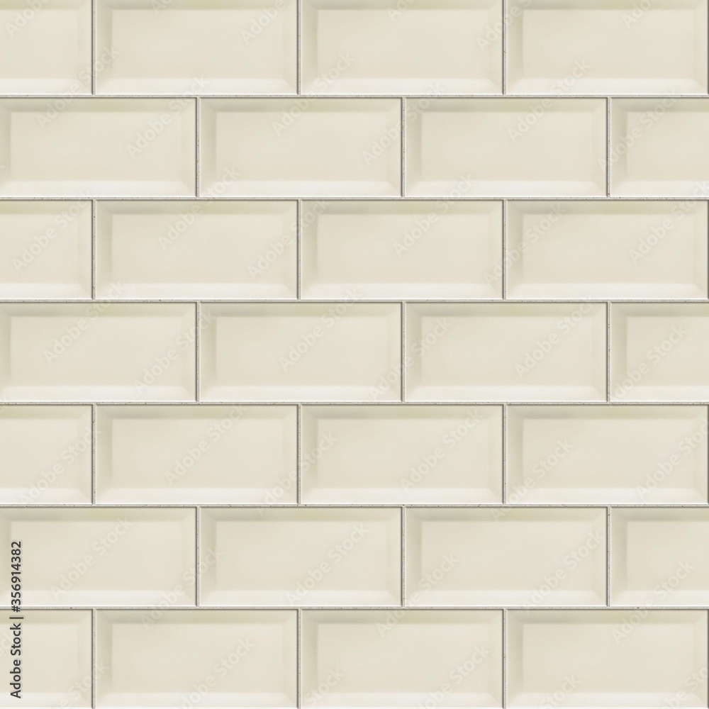 Cream ceramic brick wall tile for kitchens, bathrooms with glazed ...