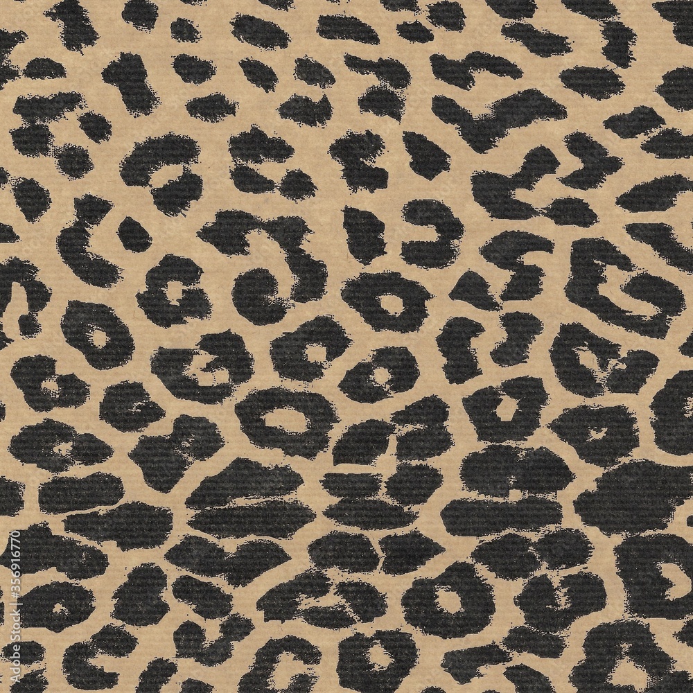 Kraft paper texture with leopard print Stock Photo | Adobe Stock