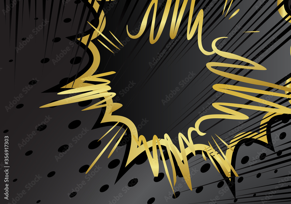 Cartoon design gold colored background. Comic book golden illustration ...