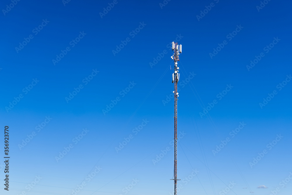 Telecommunication tower of 4G and 5G cellular. Cell Site Base Station ...
