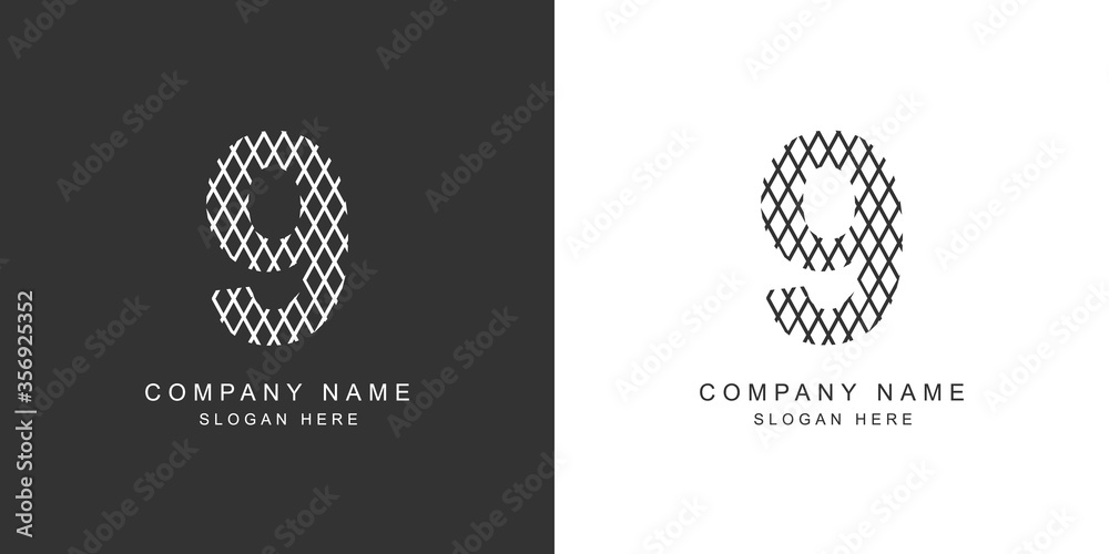 9 logo. "9" number icon. Vector illustration. Stock Vector | Adobe Stock