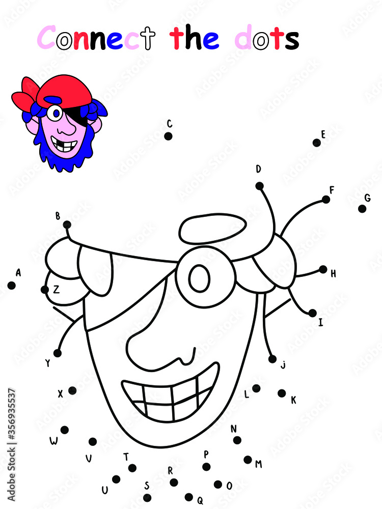 Amusing printable children game stock vector illustration. Dot to dot ...