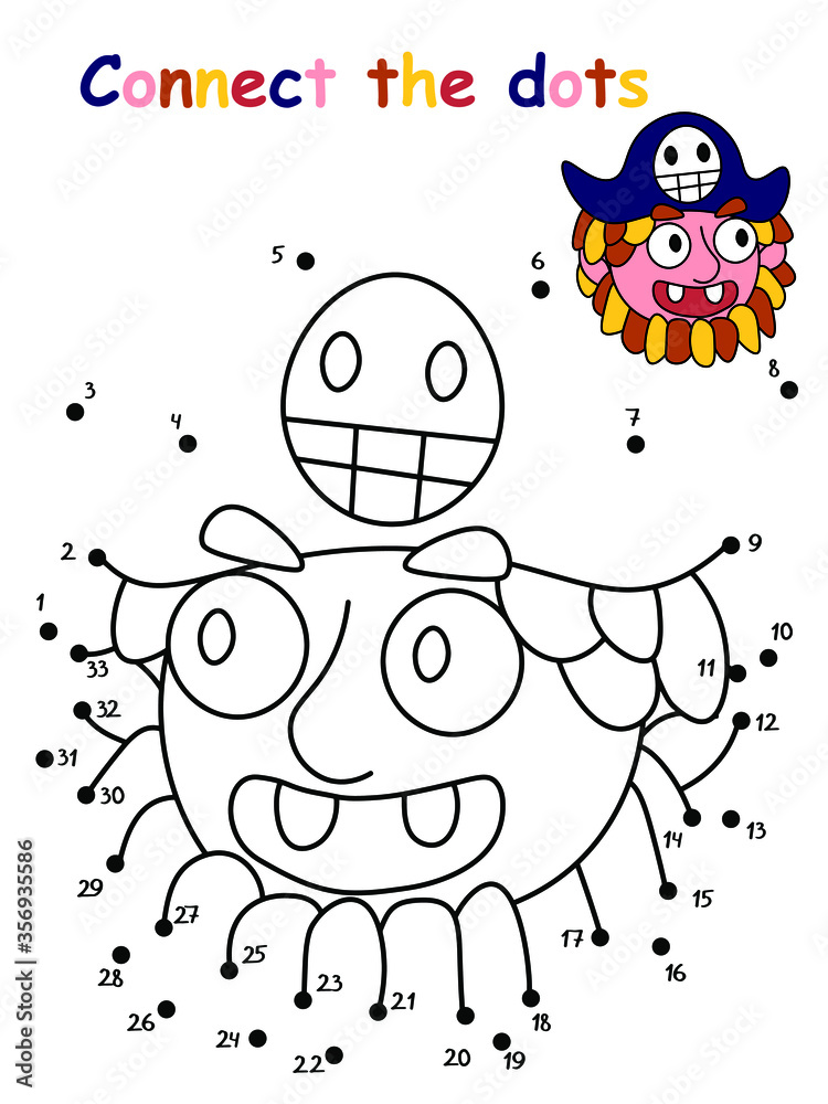 Connect the dots pirate game stock vector illustration. Pirate ...