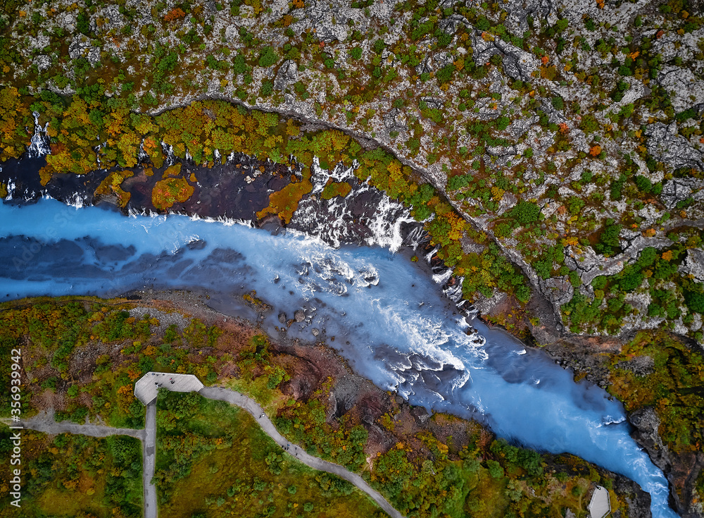 Incredibly beautiful Hraunfossar Waterfall. Lava waterfalls. waterfall ...