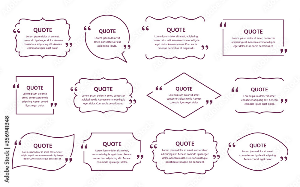 Quote text box. Vector. Quotations frame. Decorative vintage templates ...