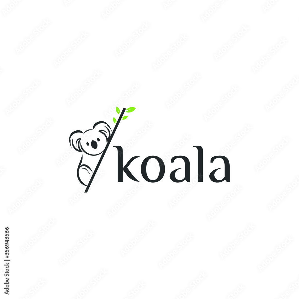 koala logo design inspiration.vector illustration Stock Vector | Adobe ...