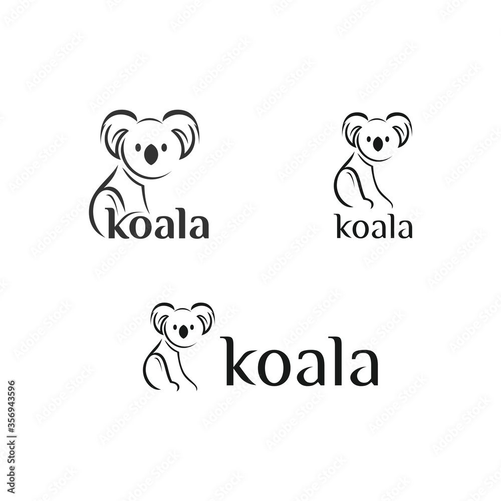 koala logo design inspiration.vector illustration Stock Vector | Adobe Stock