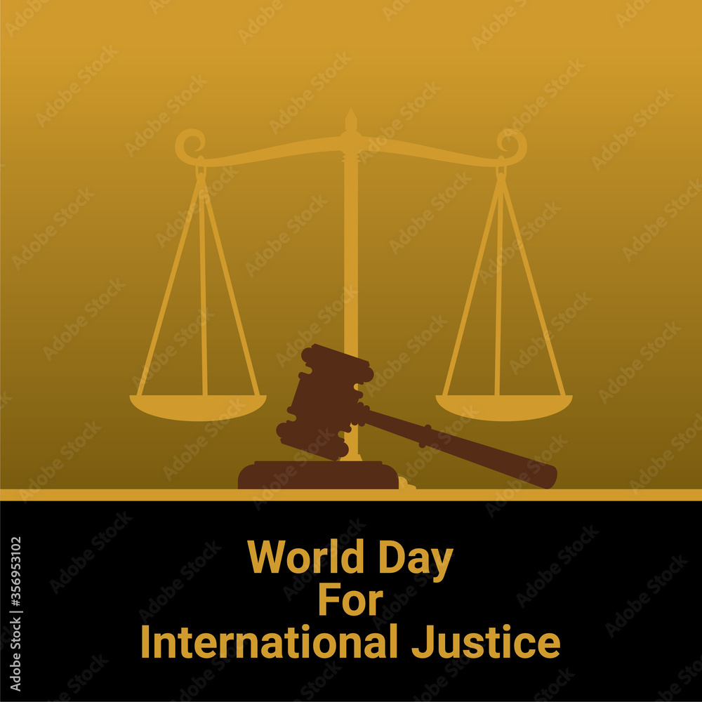 world day for international justice poster design Stock Vector | Adobe ...