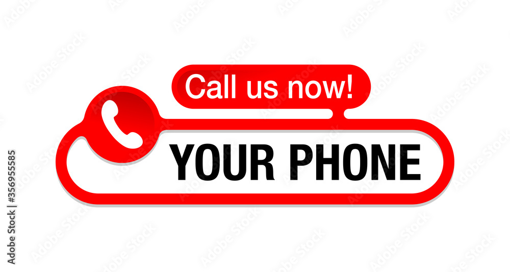 Call us now modern internet button - template for phone number in ...