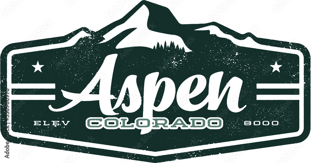 Aspen Colorado Mountain Town Sign Stock Vector | Adobe Stock