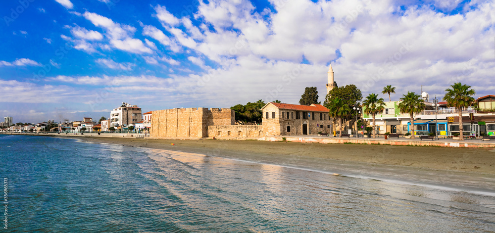 Cyprus island. Capital city Larnaca. Charming downtown promenade with ...