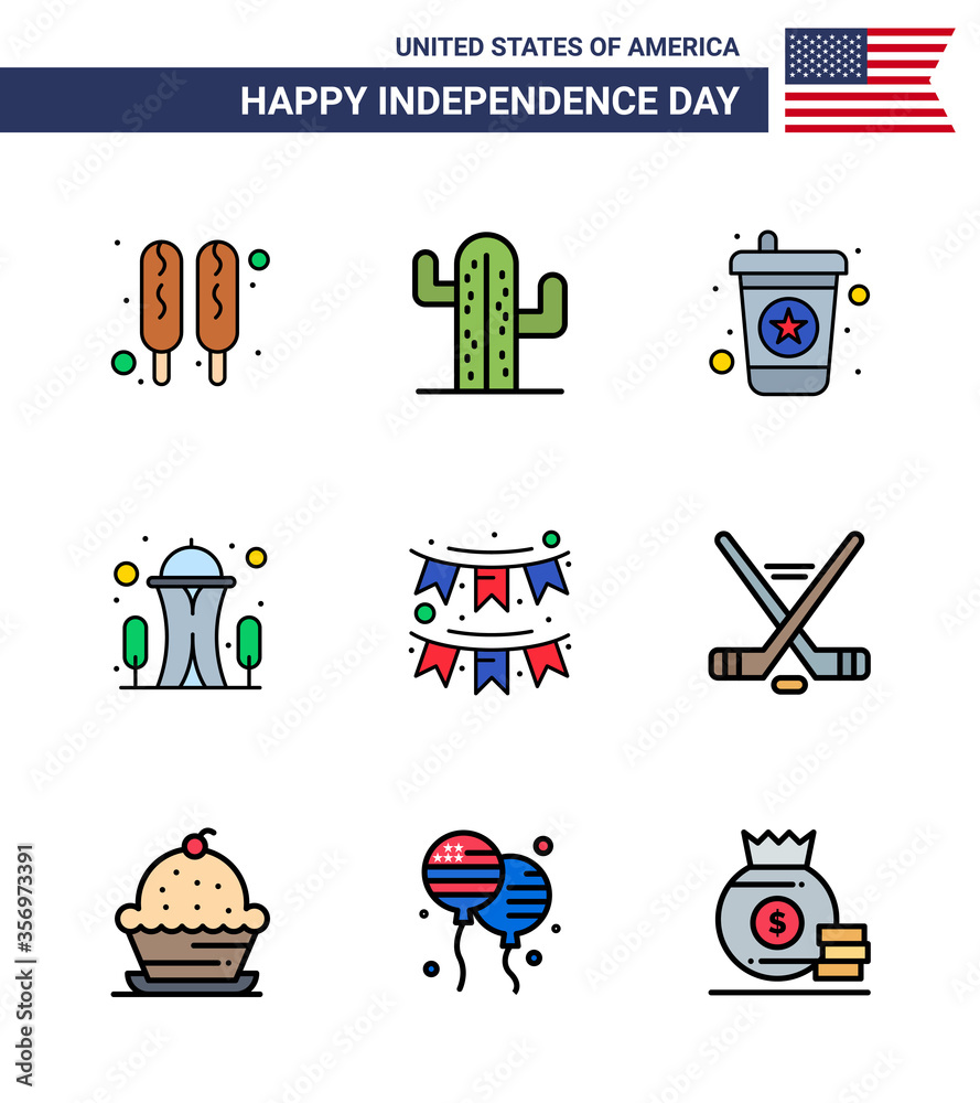 9 Creative USA Icons Modern Independence Signs and 4th July Symbols of ...