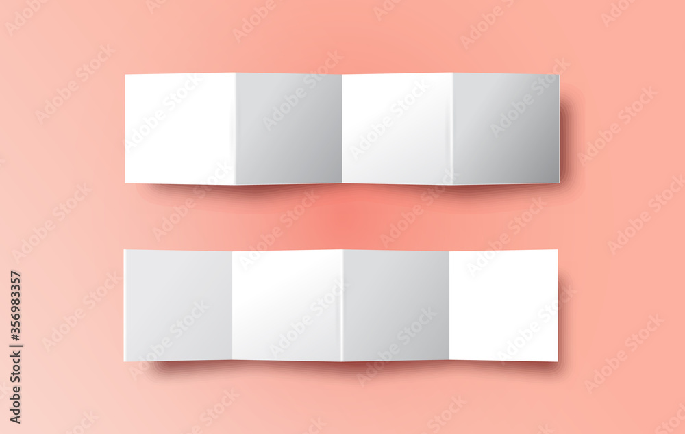 Realistic folded paper strip template on pink background. Isolated ...