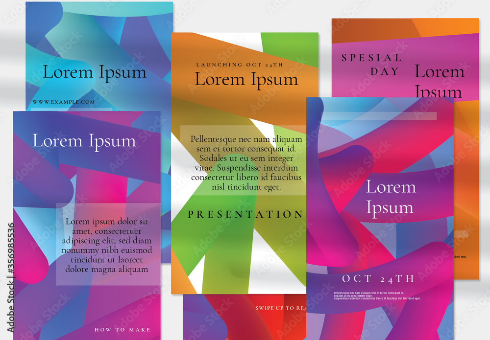 Social Media Vertical Post Layout with Futuristic Fluid Purple Blue ...