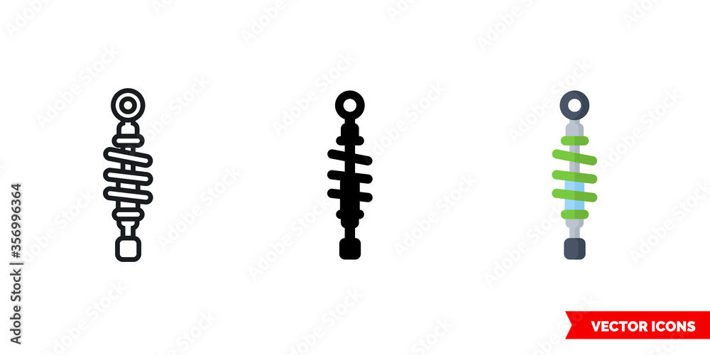 Damper icon of 3 types. Isolated vector sign symbol. Stock Vector ...