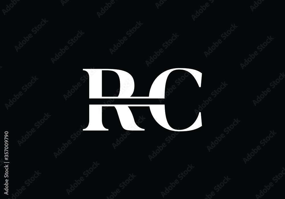 Initial Monogram Letter R C Logo Design Vector Template. R C Letter ...
