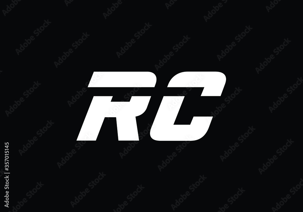 Initial Monogram Letter R C Logo Design Vector Template. R C Letter ...