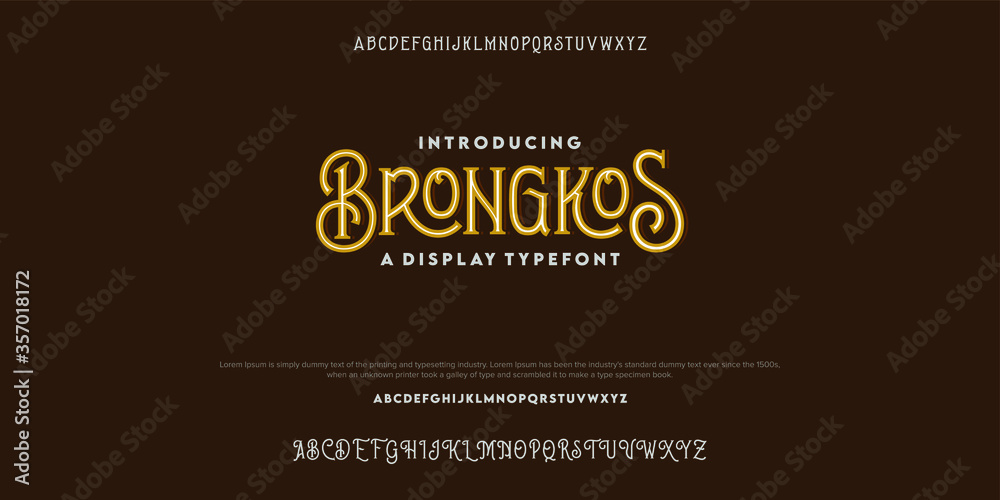 Typography vintage elegant. Vector illustration word. Typeface design a ...
