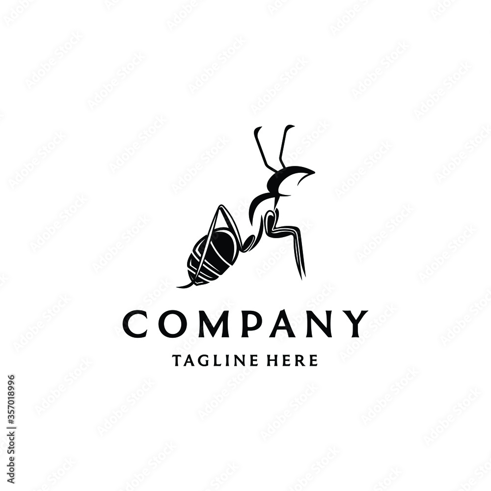 Ant logo design template. Awesome ant logo. Ant lineart logotype. Stock ...