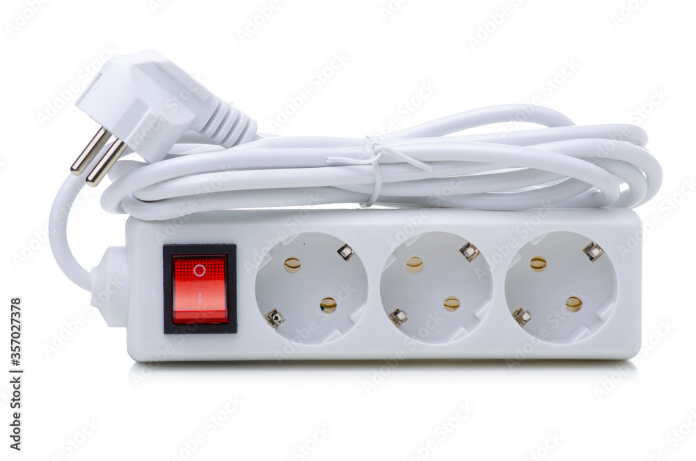 Power strip extension on white background isolation Stock Photo | Adobe ...