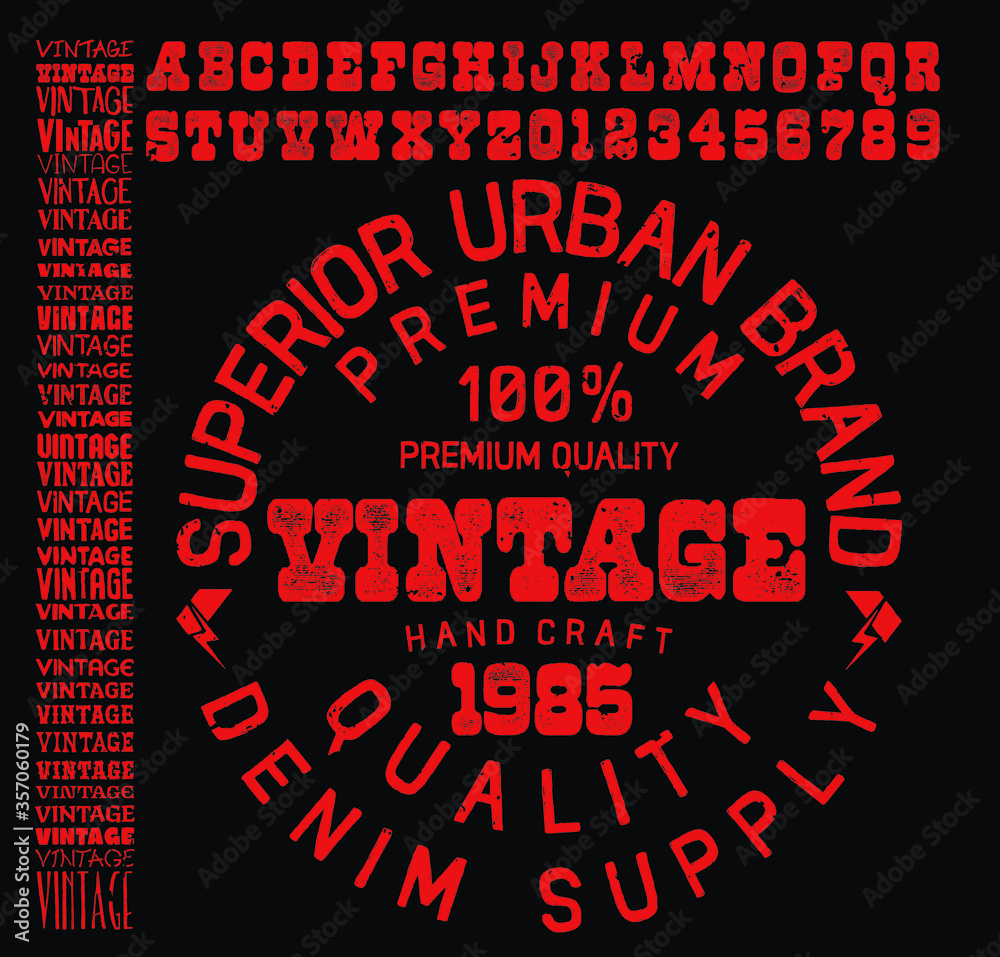 Original vintage Denim print for t-shirt or apparel. Old school vector ...