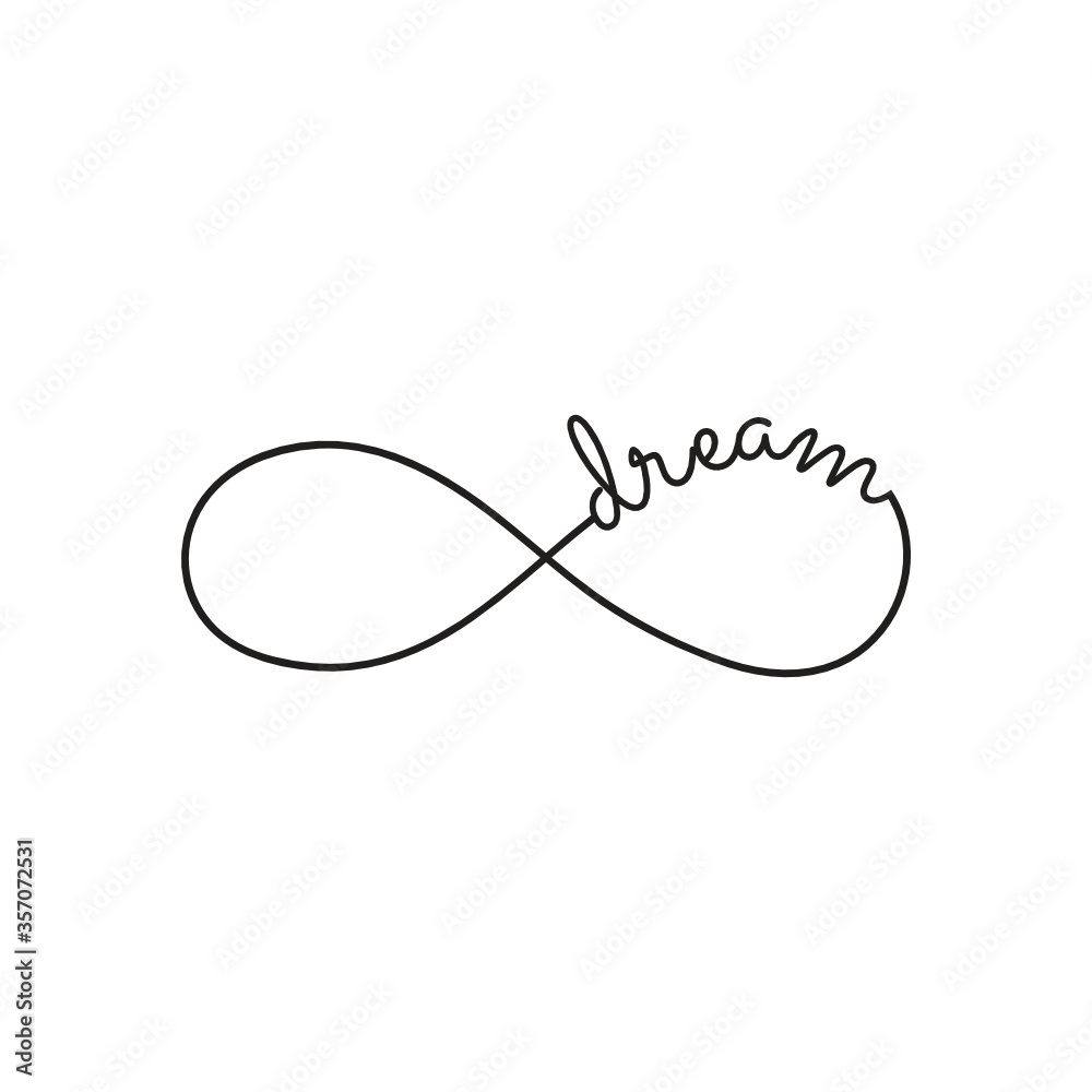 word dream as a part of stylized black infinity symbol Stock Vector ...