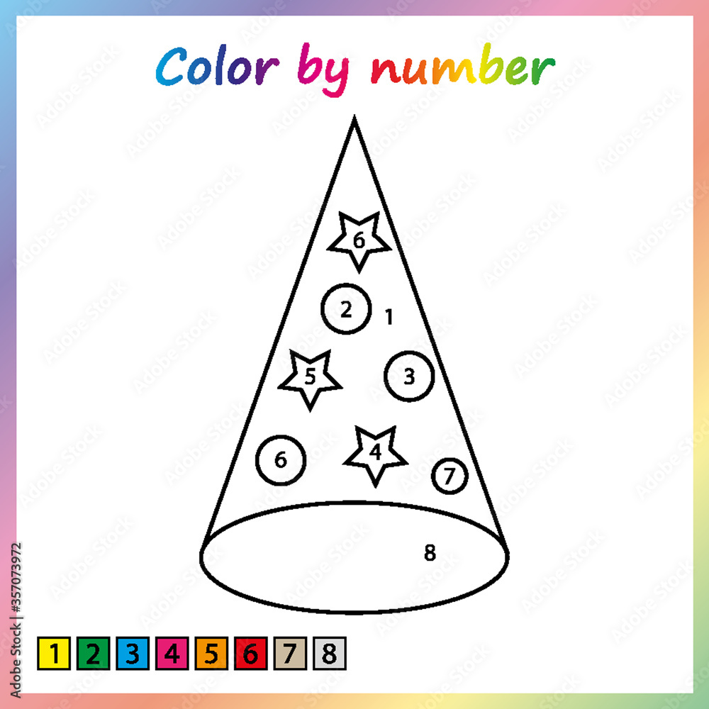 Worksheet for education. painting page, color by numbers. Game for ...