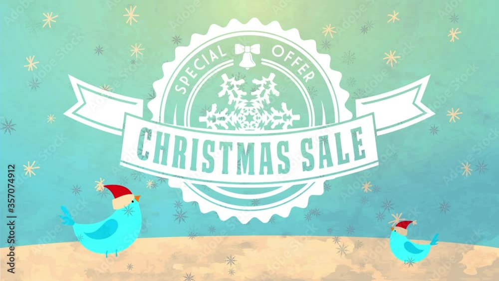 unique offer advert for christmas trade with birds wearing santa claus ...