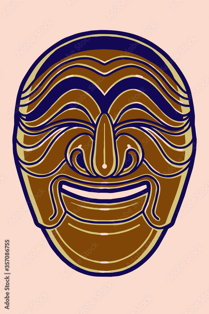 'Yangban' mask in Hahoetal masks. 'Hahoetal' masks are the traditional ...