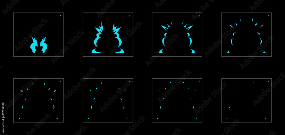 Water explosion effect. Explosion animation effect. Animation sprite ...