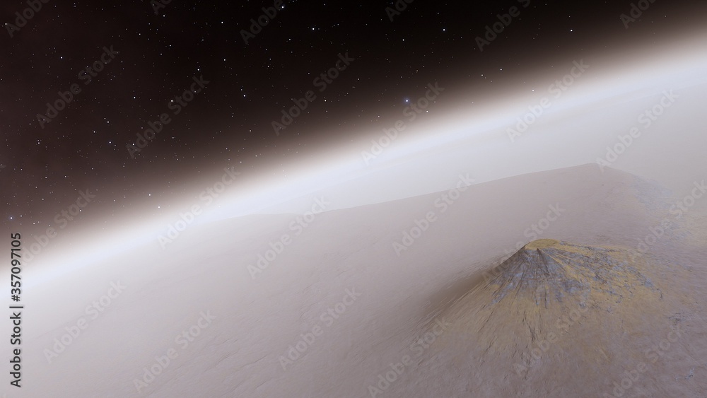 beautiful alien planet in far space, realistic exoplanet, planet ...