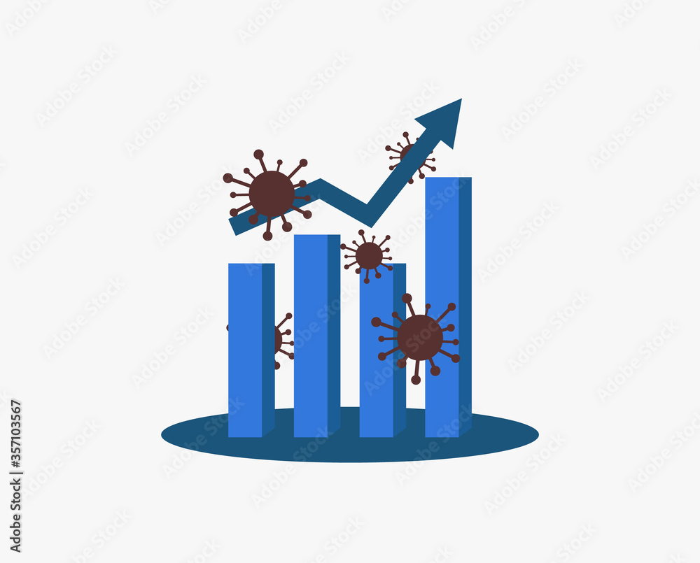 Bar Chart. Covid - 19 data statistic infographic chart template. Chart ...
