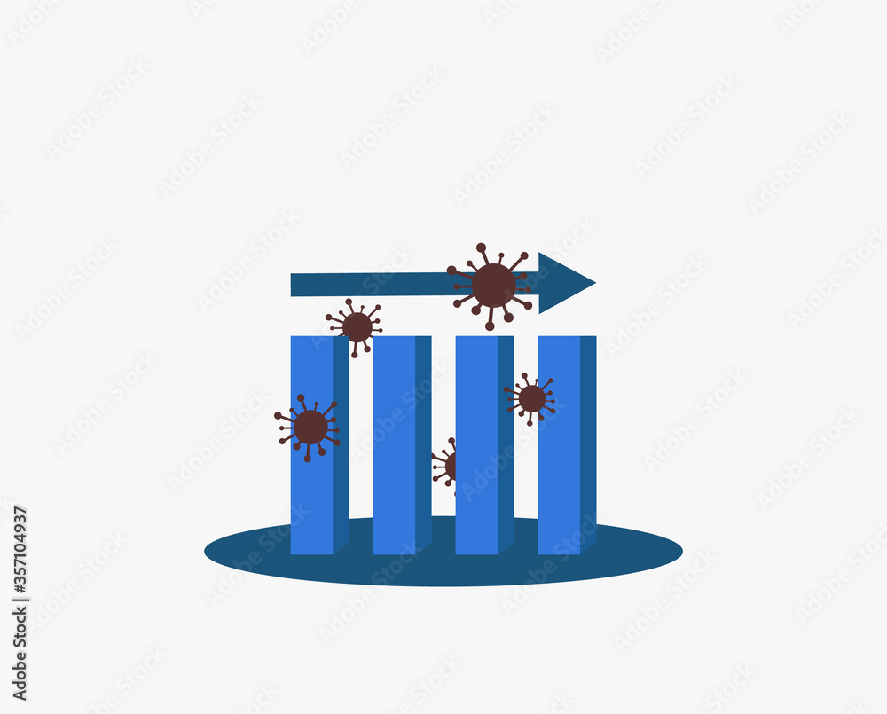 Bar Chart. Covid - 19 data statistic infographic chart template. Chart ...