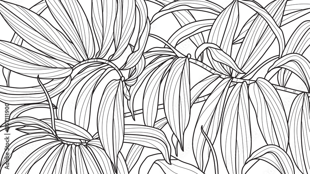 Leaf Line Drawing Vector