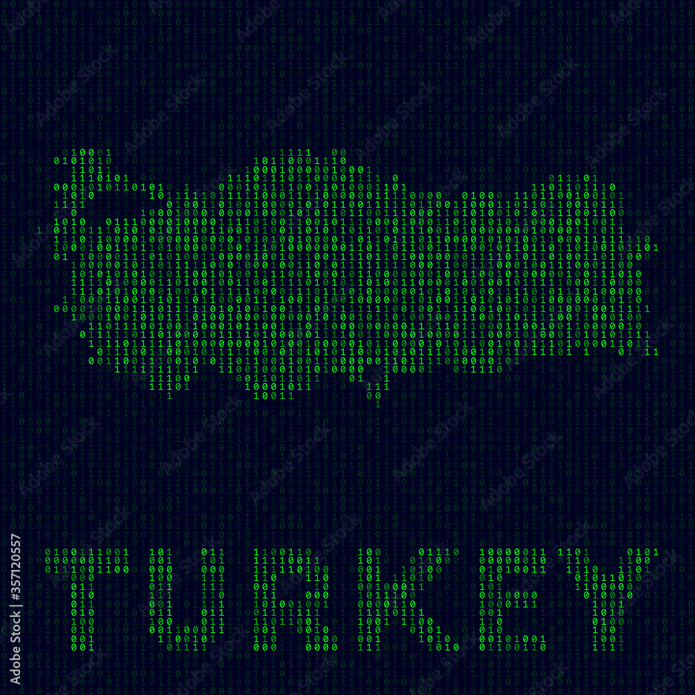 Digital Turkey logo. Country symbol in hacker style. Binary code map of ...