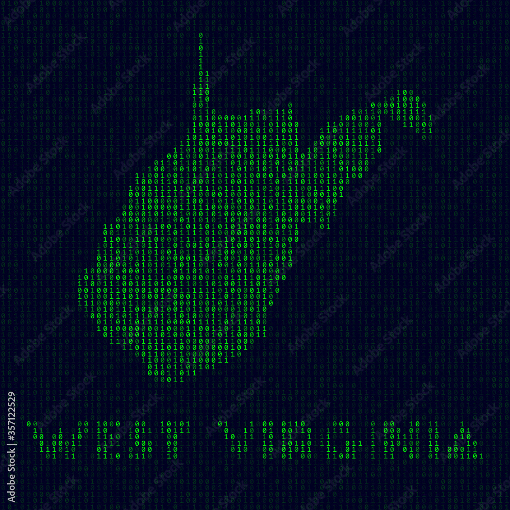 Digital West Virginia logo. US state symbol in hacker style. Binary ...