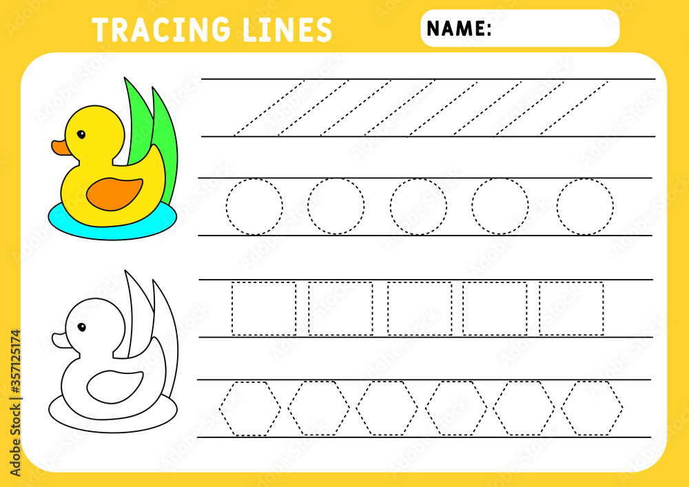 Trace line worksheet for kids. Basic writing. Working pages for ...