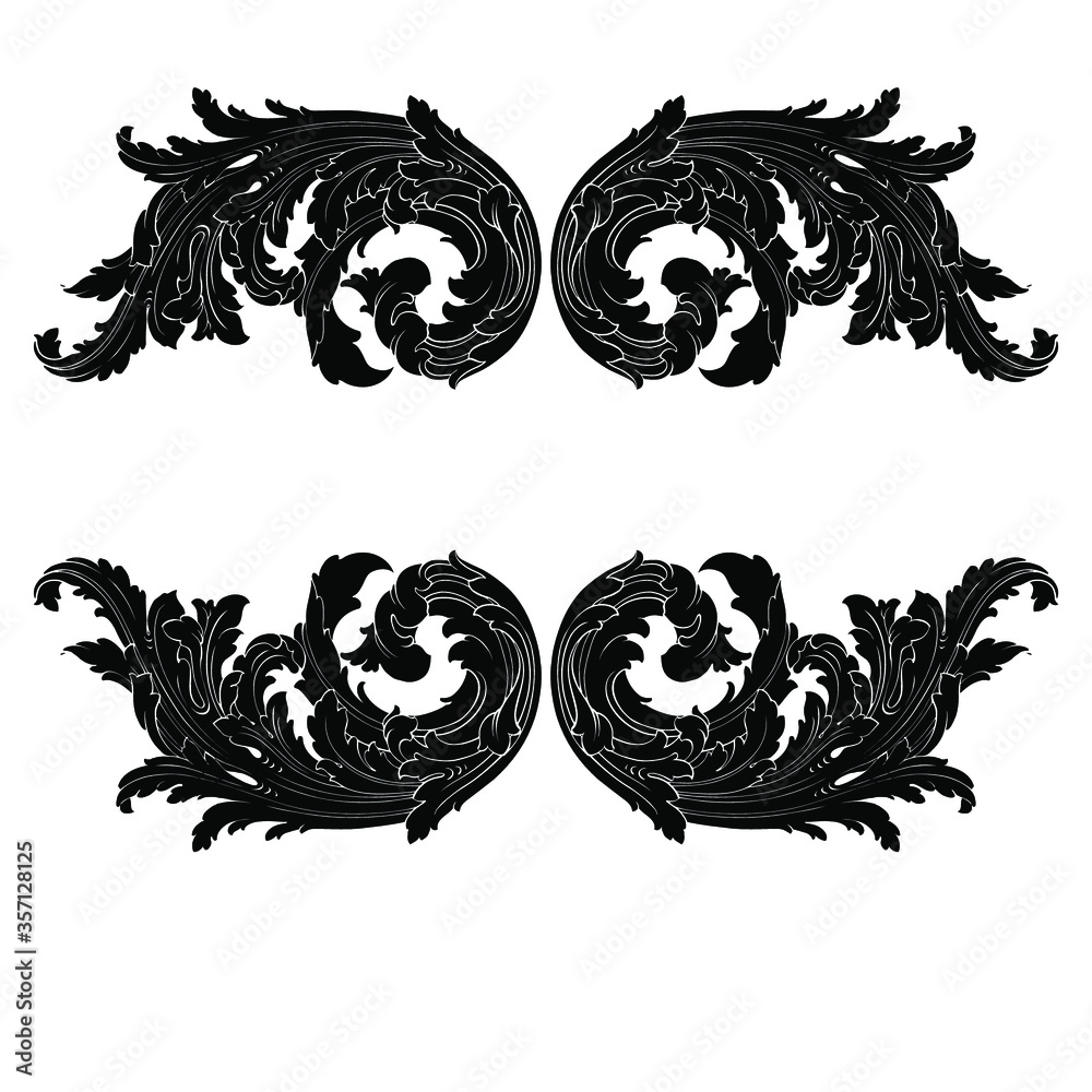 Classical baroque vector of vintage element for design. Decorative ...