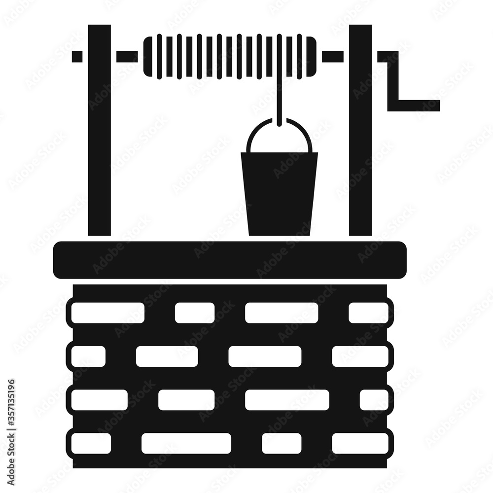 Old stone water well icon. Simple illustration of old stone water well ...