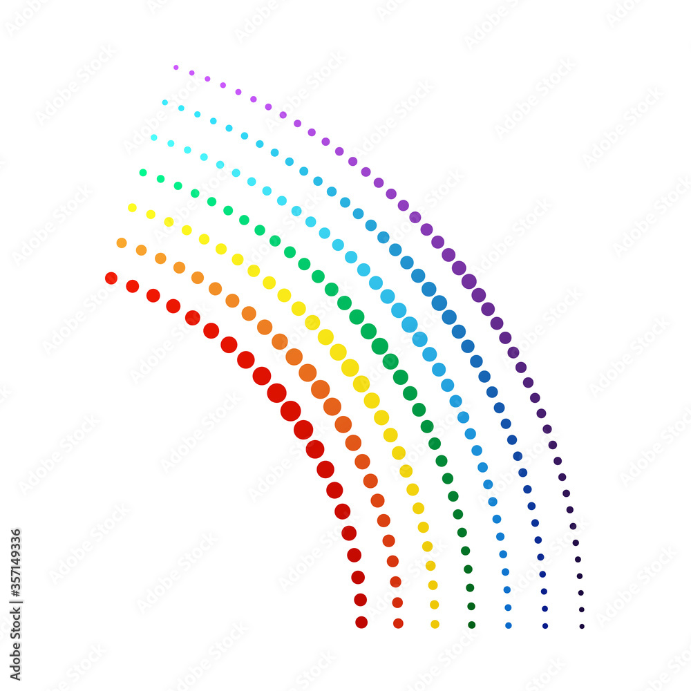 Lines with halftone dots in rainbow colors Stock Vector | Adobe Stock
