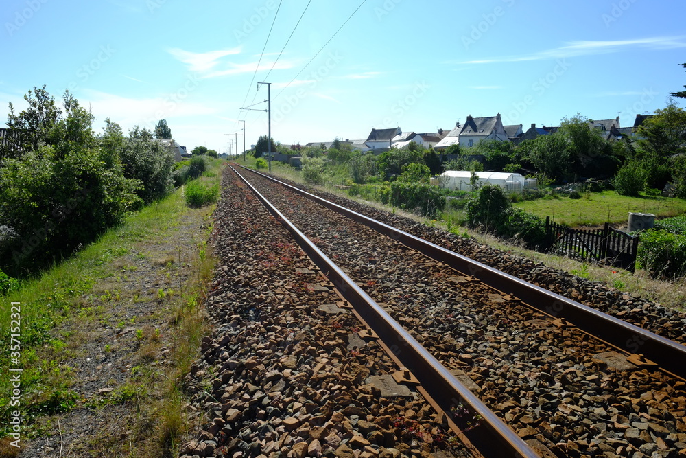 The railways path at Batz sur mer, a small village in the west of ...